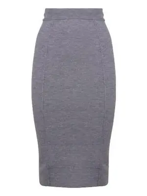 Pinko Logo Stitched Midi Skirt - Gray
