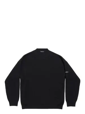 Balenciaga Crewneck Knitted Jumper With Rubber Patches - Black