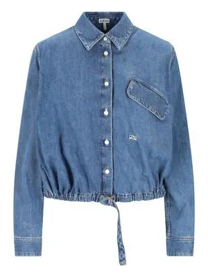 Loewe Logo Embroidered Shirt - Blue