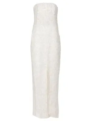 TOTEME Strapless Textured Maxi Dress With Slit - Ecru