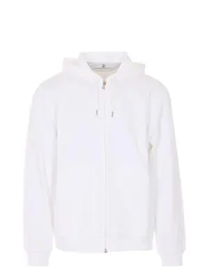 Brunello Cucinelli Brunello Cucinelli Zip-Up Drawstring Hoodie White