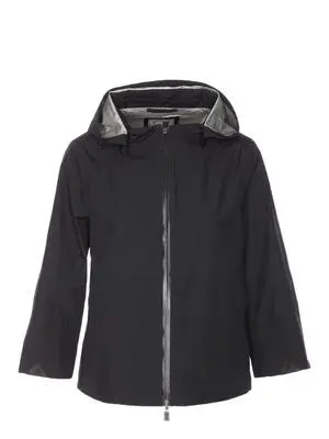 Herno Hooded Zip-up Jacket - Black