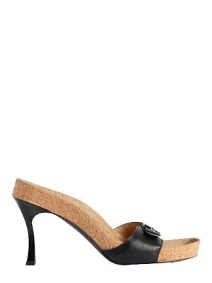 Balenciaga X Scholl Heeled Leather Sandals - Black