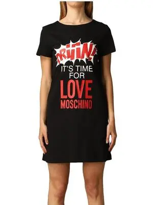 Moschino T-shirt Dress With Logo - Black