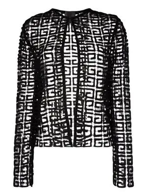 Givenchy 4g Guipure Cardigan Jacket - Black