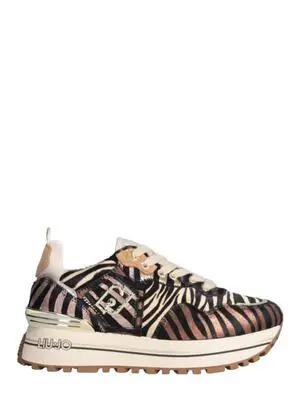 Liu Jo Maxi Wonder 01 Lace-up Sneakers With Logo Embellishment - Multicolor