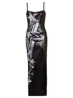 Balmain Embroidered Maxi Dress - Black
