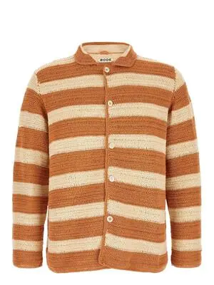 BODE Striped Knit Cardigan - Brown