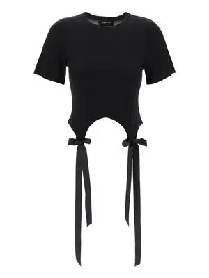 Simone Rocha Bow Detail T-shirt - Black