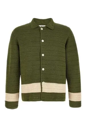 BODE Long-sleeved Knitted Cardigan - Green