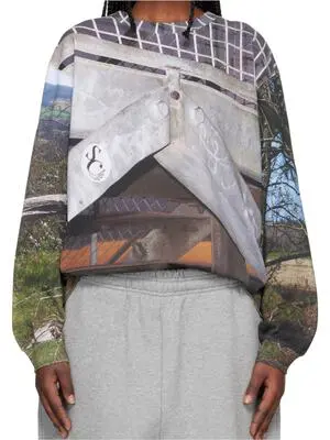 STEFAN COOKE Country View" Long-sleeve T-shirt - Gray