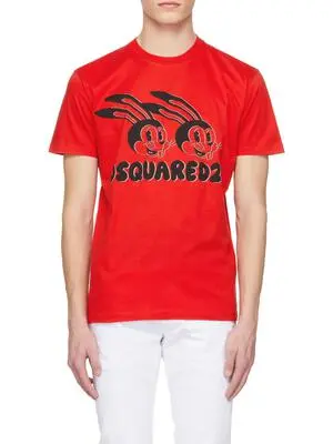Dsquared2 Logo Printed Crewneck T-shirt - Red