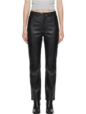 MARISSA CHIARA Belt Loop Leather Pants - Black