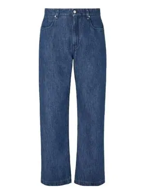 Fendi High Waisted Straight Leg Jeans - Blue