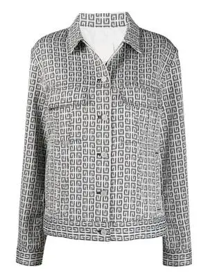 Givenchy 4g Jacquard Denim Jacket - Gray