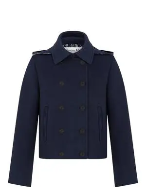 Dior Double-breasted Peacoat With Hood - Navy Blue