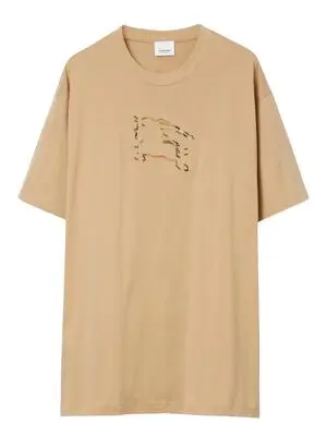 Burberry Burberry Logo Printed Crewneck T-Shirt Brown