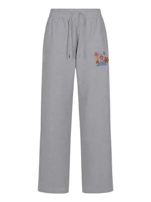 Casablanca Embroidered Cropped Sweatpants - Gray
