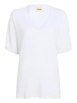 Khaite Linda V-neck T-shirt - White