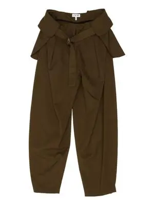 Loewe Belted Wide Leg Trousers - Green