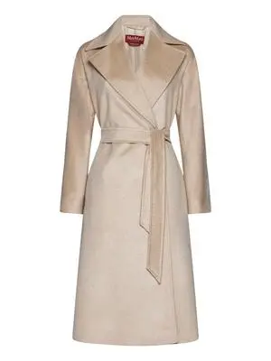 Max Mara Belted Lapel Coat - Nude