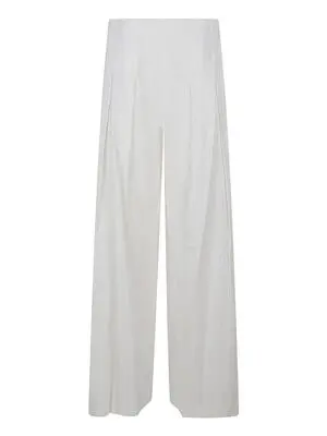 ALICEOLIVIA Alice + Olivia Pleated Wide-leg Pants - White