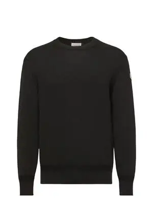 Moncler Logo Patch Crewneck Jumper - Black