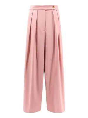 Dries Van Noten Wide Leg Pleated Trousers - Pink