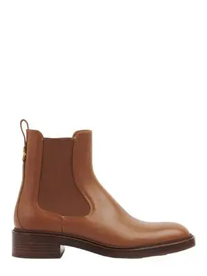 Chloé Round-head Short Boots - Clay Brown