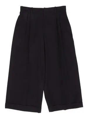 THE ROW Lior Pleated Wide-leg Pants - Dark Navy