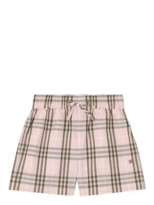 Burberry Checked Drawstring Shorts - Mallow Powder