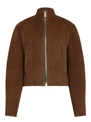 Alaïa Suede Zip-up Jacket - Brown