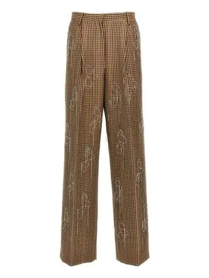 DRIES VAN NOTEN Dries Van Noten Checked Pleated Full Leg Pants