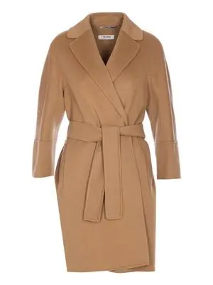 Max Mara Max Mara Belted Wool Coat Brown