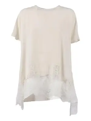 FABIANA FILIPPI Fabiana Filippi Crepe De Chine Top With Lace Trim