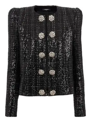BALMAIN Balmain Tweed Sequin Embellished Jacket