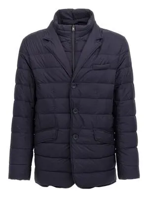 Herno Herno Layered Effect Quilted Coat Black