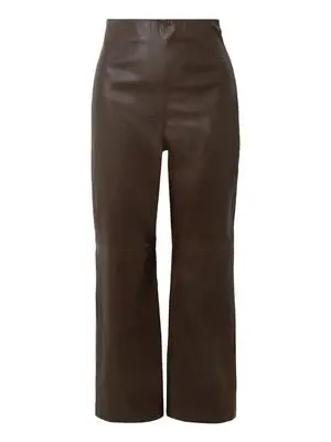 Nour Hammour Patchwork Leather Casual Pants - Black