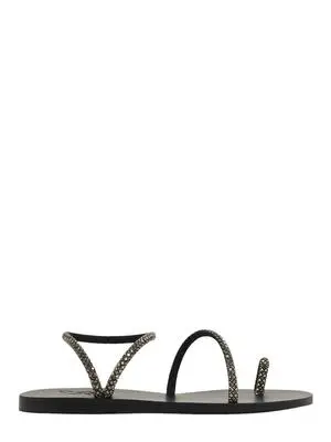 ANCIENT GREEK SANDALS Ancient Greek Sandals Apli Eleftheria Flat Sandals Black