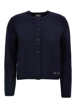 A.p.c. Mila Button-up Knitted Cardigan - Blue