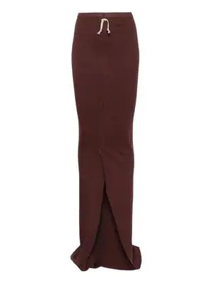 Rick Owens High-waisted Drawstring Slit Maxi Skirt - Red