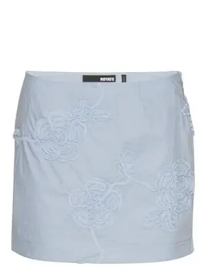 ROTATE BY BIRGER CHRISTENSEN Embroidered Floral Mini Skirt - Light Blue