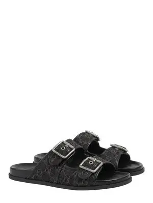Gucci Rhein Double-buckle Slides - Black