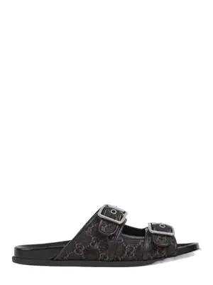 Gucci Rhein Double-buckle Slides - Black