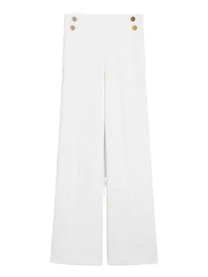 MAX MARA Max Mara Wide-Leg Wool Canvas Trousers With Button Detail