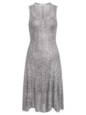 Alaïa Sequin Knit Skater Dress - Gray/silver