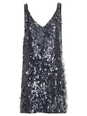 P.a.r.o.s.h Sequin Embellished V-neck Dress - Grey