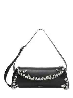 JIL SANDER Embellished Small Shoulder Bag - Black