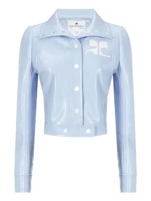 COURREGES Courrèges Logo-patch Press-stud Jacket - Blue