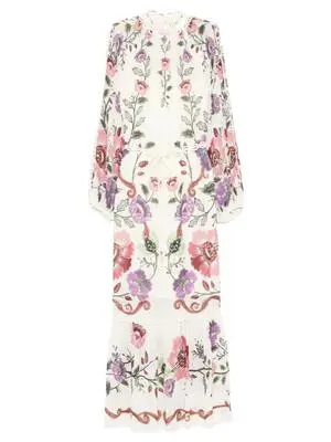 Farm Rio Floral Print Maxi Dress - White